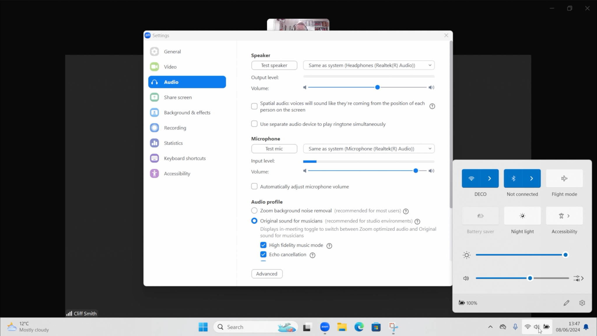 How to Fix Zoom 'Original Sound' Problem (Windows 11) - Cliff Smith Guitar Lessons